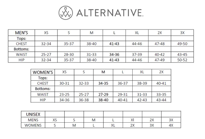 Size chart | Fossa Mens | Monterey Bay Aquarium Store